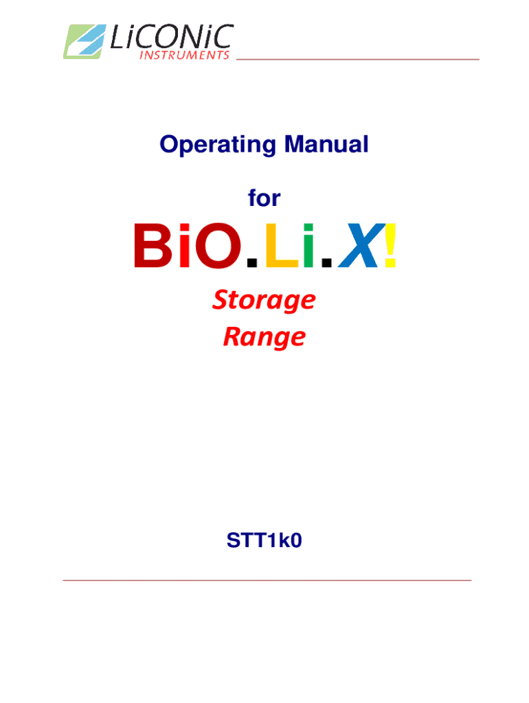 Fillable Online Operating Manual - LiCONiC Instruments Fax Email Print ...