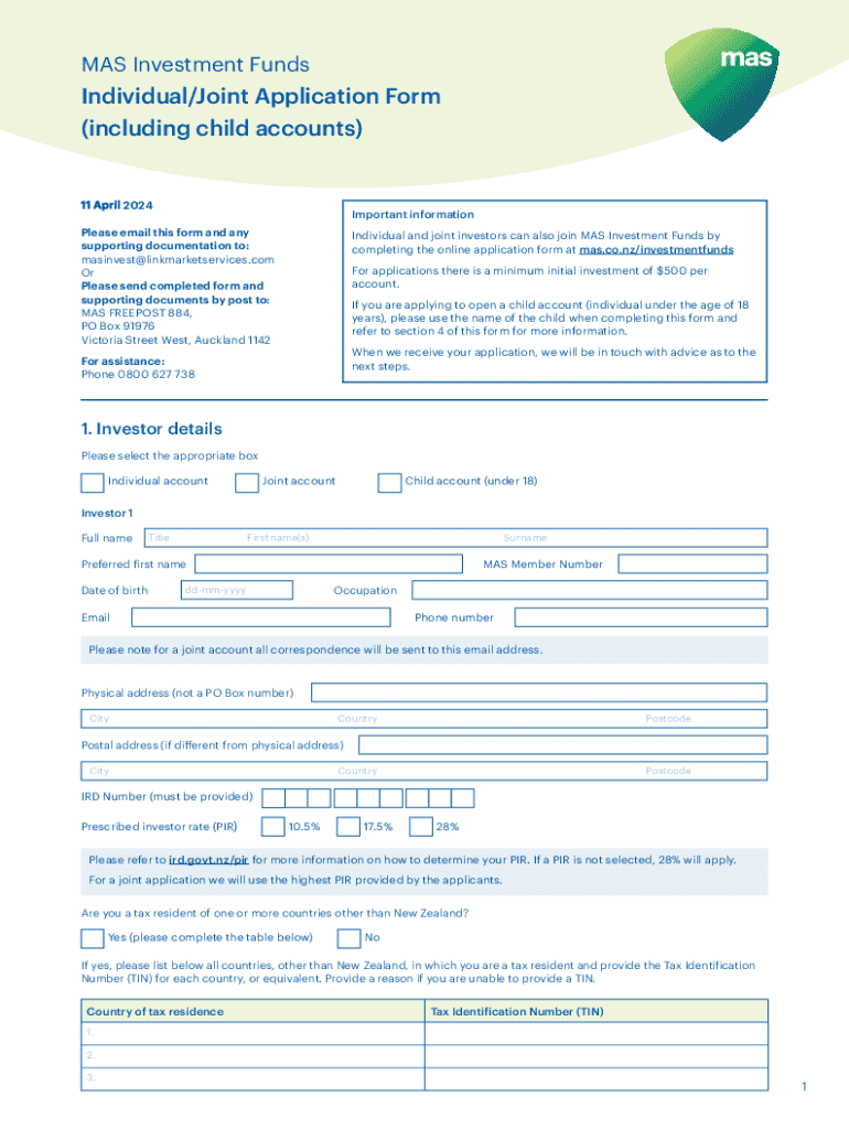 Fillable Online Investment Funds Documents and Forms - MAS Fax Email ...