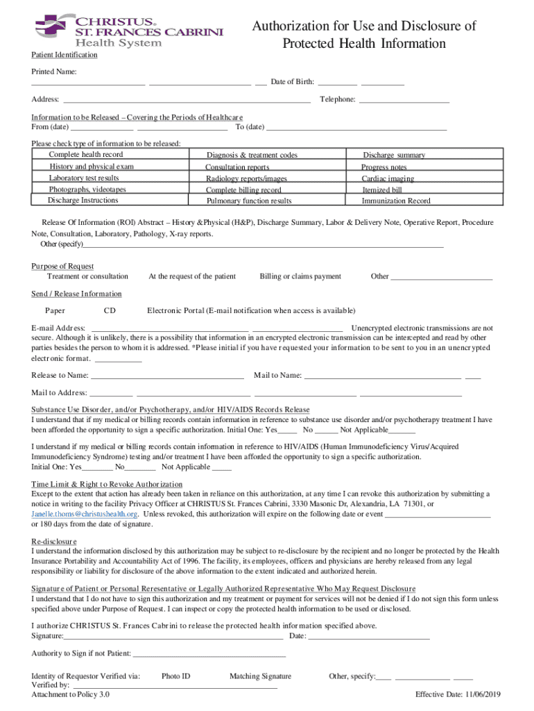 Fillable Online Fillable Authorization to Use or Disclose Protected Health ... Fax Email Print ...