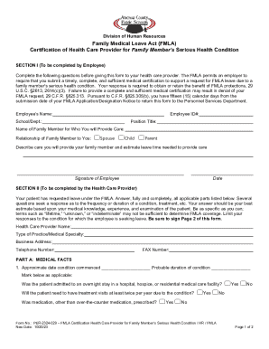 Fillable Online FMLA Cert. Health Care Provider for Family Members ...