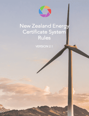 Fillable Online New Zealand Energy Certificate System Rules ...