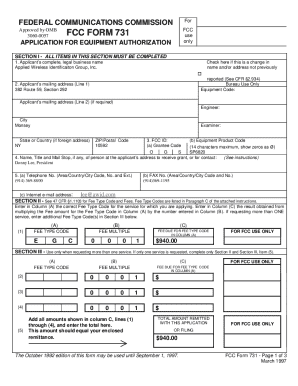 Fillable Online SP6820 Cover Letter Amended Form 731 showing new FCC ...