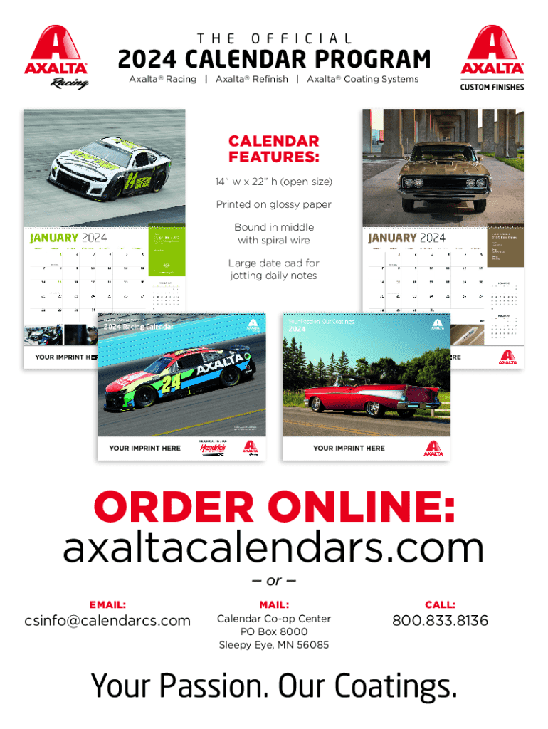 Fillable Online Axalta Racing Appointment Calendar Fax Email Print ...