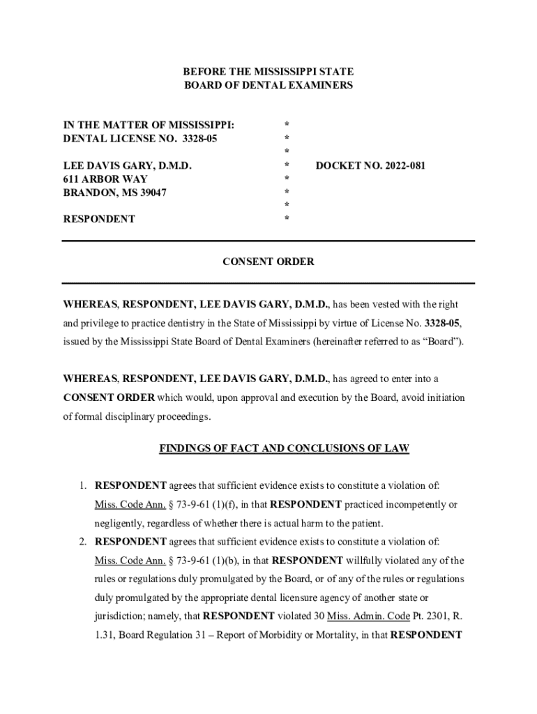 Fillable Online License Search - State Board of Dental Examiners -MS ...