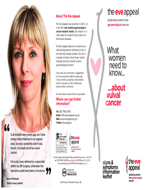 Fillable Online eveappeal org The Eve Appeal charity - Greater London ...
