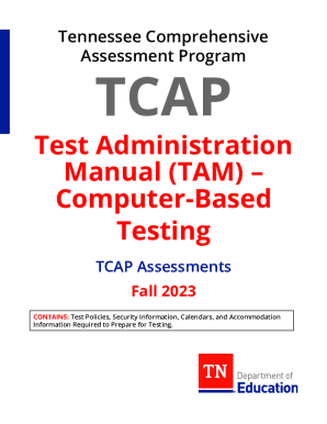 Fillable Online TCAP Test Administration Manual (TAM) Spring 2020. TCAP ...