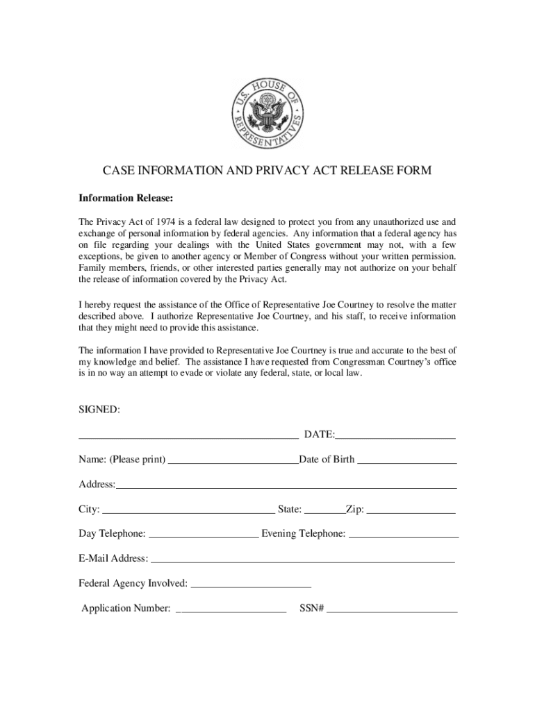 Fillable Online U.S. Senator Catherine Cortez Masto Privacy Act Release ...