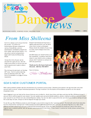 Fillable Online Dance - Shilleena's Dance Academy Fax Email Print ...