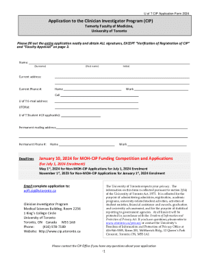 Fillable Online U of T CIP Application Form 2024 Fax Email Print ...