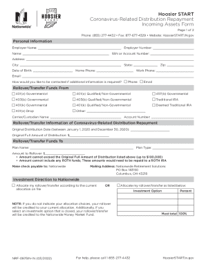 Fillable Online Hoosier START Outgoing Rollover Request Fax Email Print ...