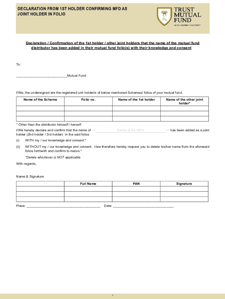 Fillable Online Here are the tax risks of being a joint holder - Mint Fax Email Print - pdfFiller