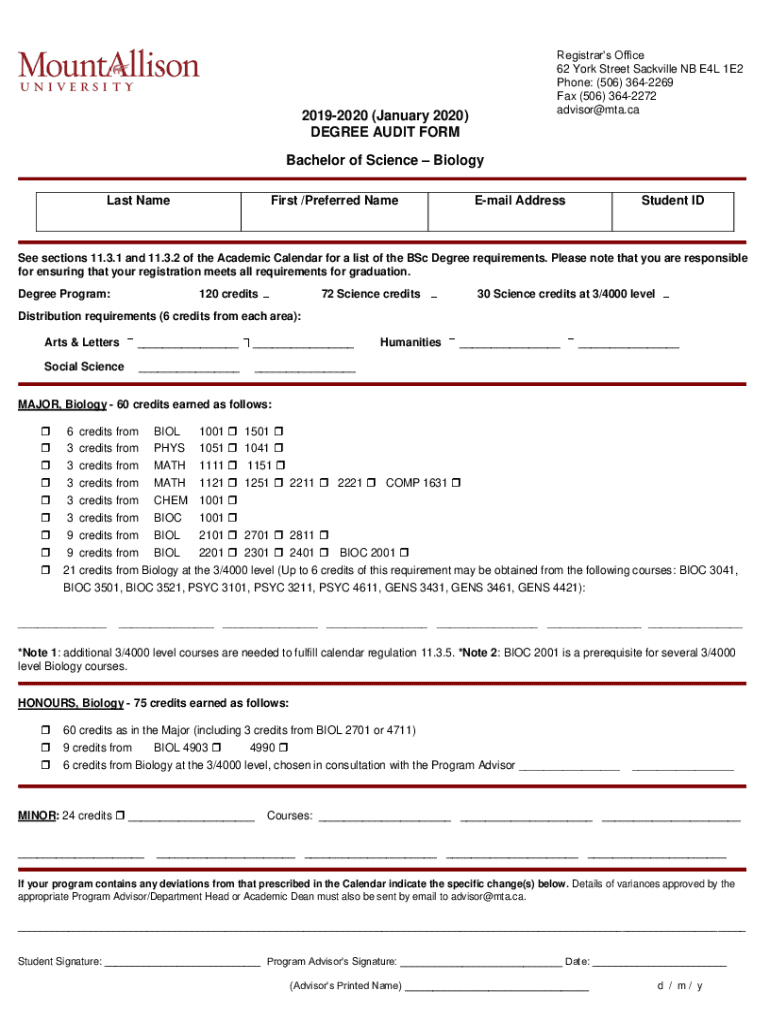 Fillable Online Registrar's OfficeDegree audit FAQs Fax Email Print - pdfFiller