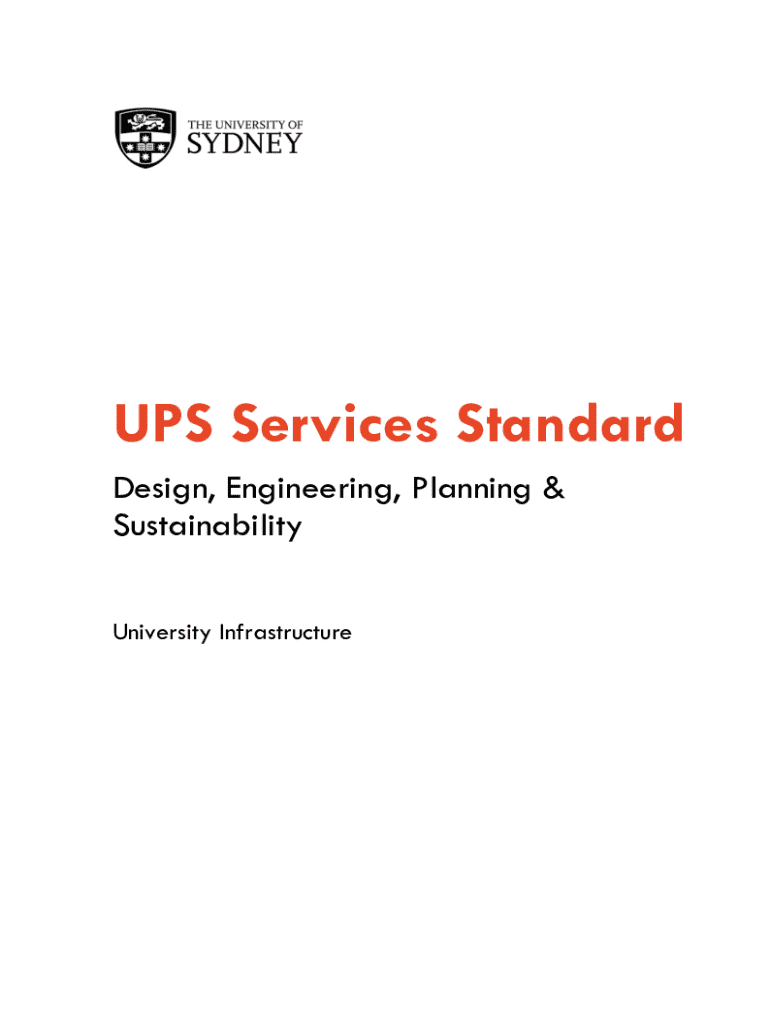 Fillable Online UPS Services Standard. CIS-PLA-STD-Electrical Srvices ...