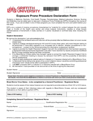Fillable Online Exposure-Prone Procedure Declaration Form Fax Email ...