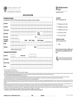 Fillable Online Application Form for Cambridge English TKT Exams Fax Email Print - pdfFiller