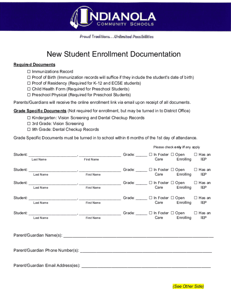 Fillable Online School Enrollment, Fact Sheet 40 Fax Email Print ...