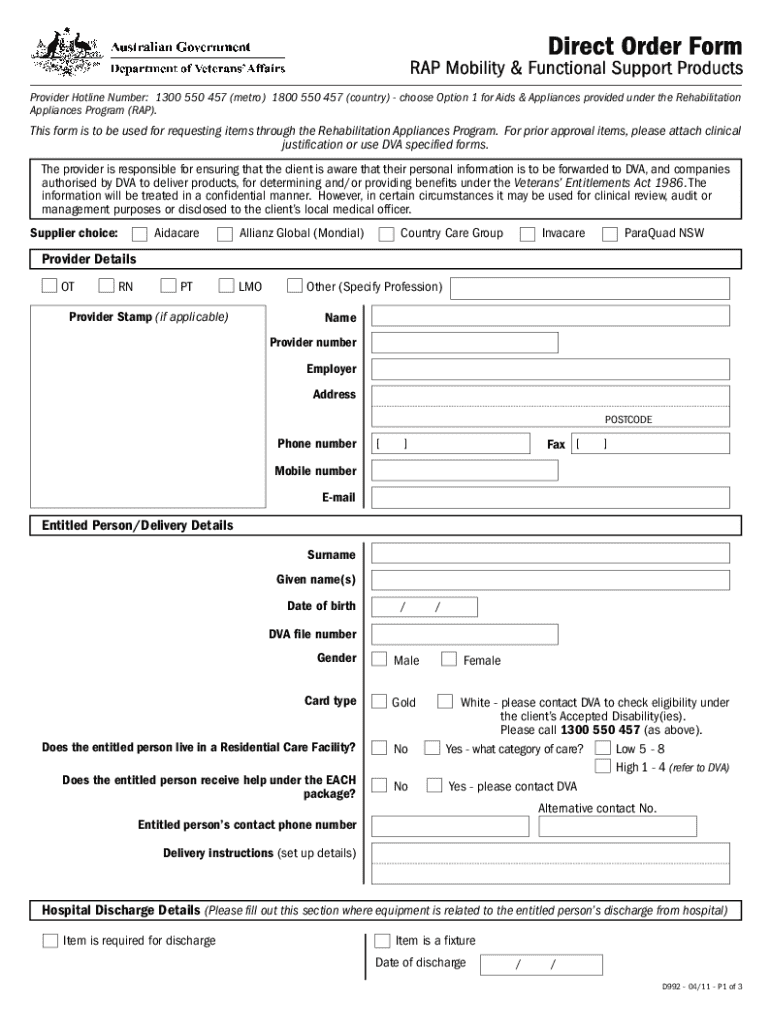 D0992 Order Form - Fill Online, Printable, Fillable, Blank | pdfFiller