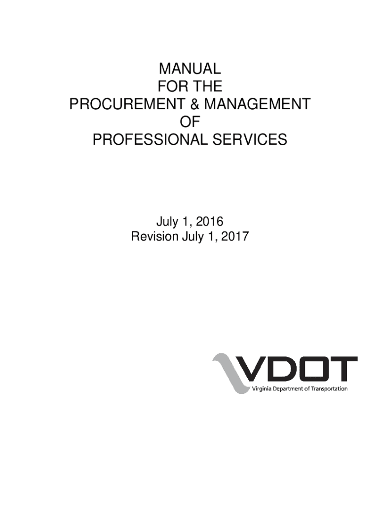 Fillable Online Professional Services Procurement Procedure & Manual ...