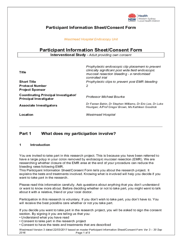 Fillable Online Clip Study Consent Form Fax Email Print - pdfFiller