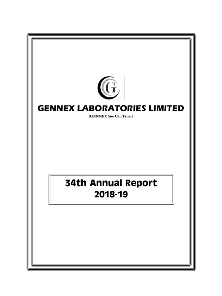 Fillable Online GENNEX LABORATORIES LIMITED 34th Annual Report Fax ...