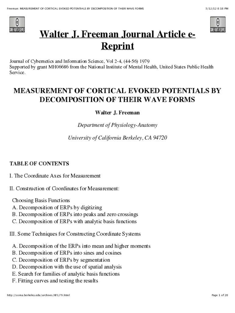 Fillable Online Freeman MEASUREMENT OF CORTICAL EVOKED POTENTIALS BY ...