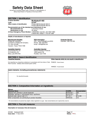 Fillable Online Safety Data Sheets for Hazardous Chemicals (GHS) Fax Email Print - pdfFiller