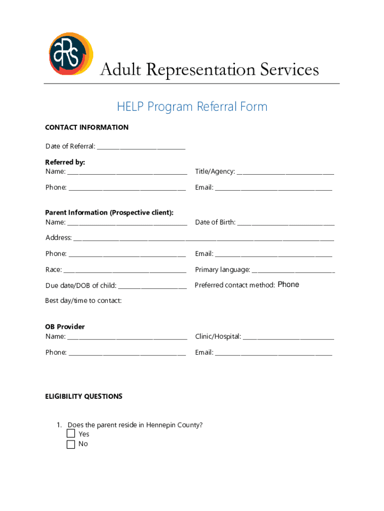 Fillable Online Letterhead template - Adult Representation Services Fax Email Print - pdfFiller