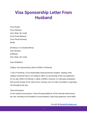 Fillable Online FREE 16+ Sample Visa Sponsorship Letter Templates in ...