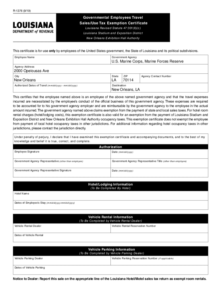 Fillable Online State of Louisiana Employee Travel Expense Fax Email ...