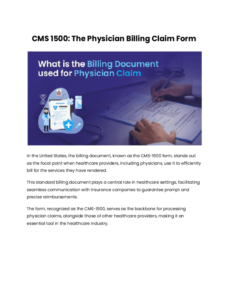 Fillable Online CMS 1500: The Physician Billing Claim Form Fax Email ...