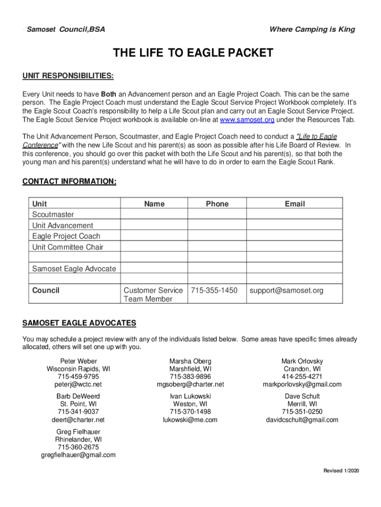 Fillable Online What's An Eagle Project Coach: Facts, Myths, And ...