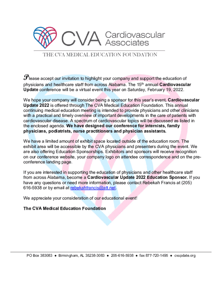 Fillable Online Please type or print - The CVA Medical Education Foundation Fax Email Print ...