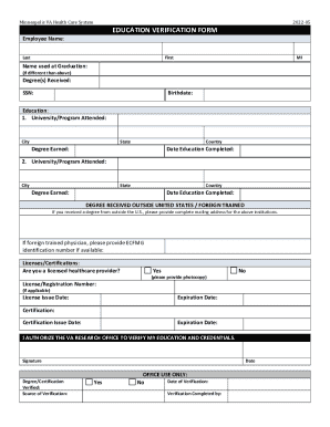 Fillable Online Research Education Verification Form Fax Email Print ...
