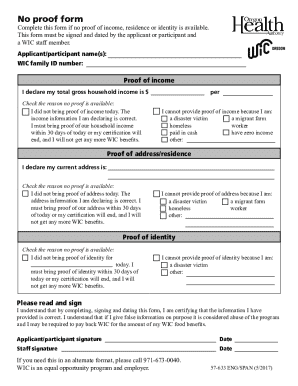 Fillable Online Using The No Proof Form Fax Email Print - pdfFiller
