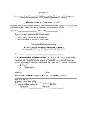 Fillable Online Sample Form Here is a sample consent form for a dental ...