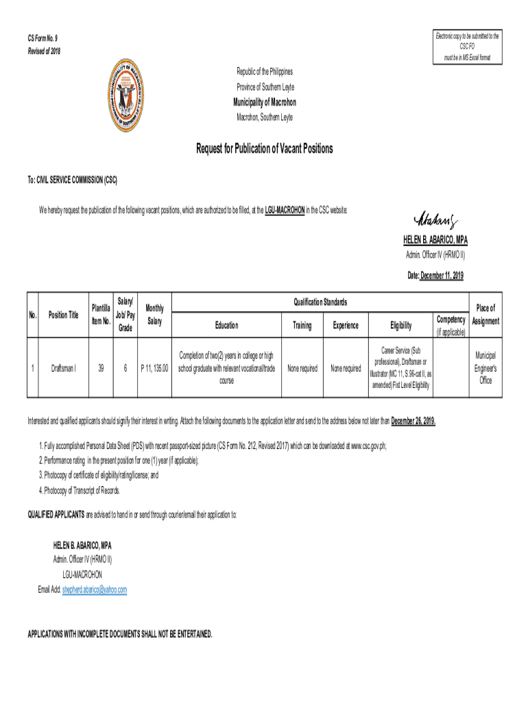 Fillable Online Municipality of Macrohon Fax Email Print - pdfFiller