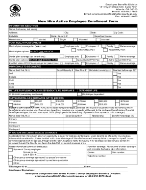 Fillable Online 2022 New Hire Active Employee Enrollment Form Fax Email ...