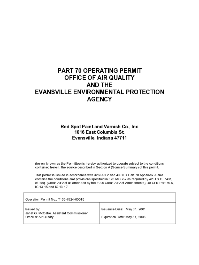 Fillable Online permits air idem in Air Emission Operating Permits ...