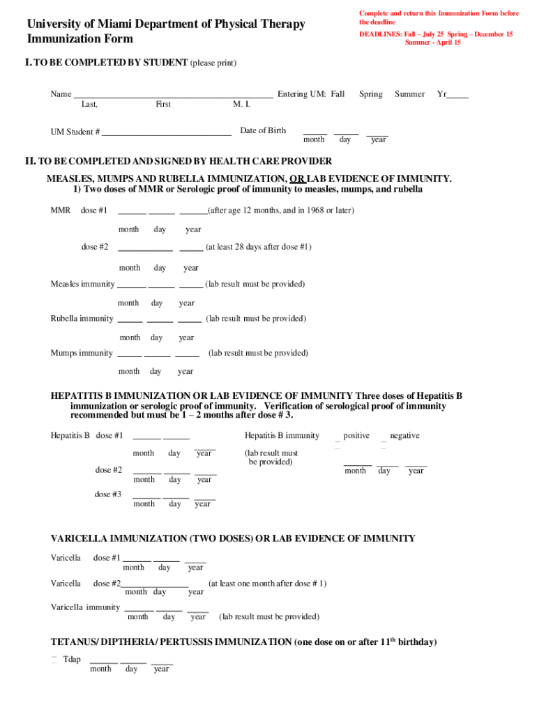 Fillable Online School Entry Health Examination - Miami-Dade Florida ...