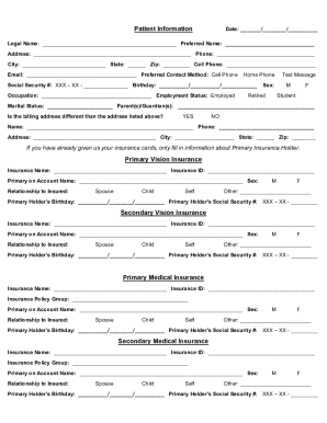 Fillable Online Optometry in McMurray, PA US :: New Patient Forms Fax ...