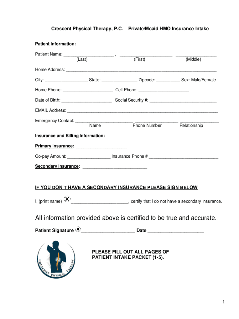 Fillable Online a) patient intake/treatment form Fax Email Print ...