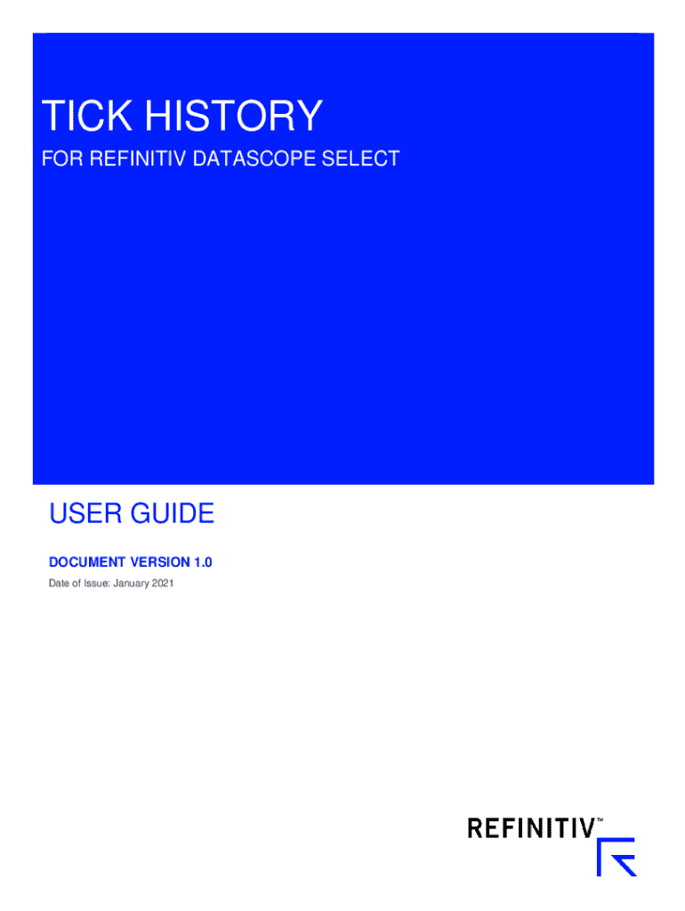 Fillable Online Refinitiv Tick History Fact Sheet Fax Email Print - pdfFiller