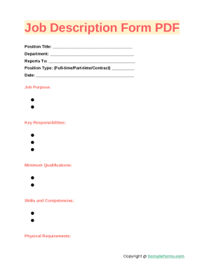 Job Description PDF Doc Template | pdfFiller