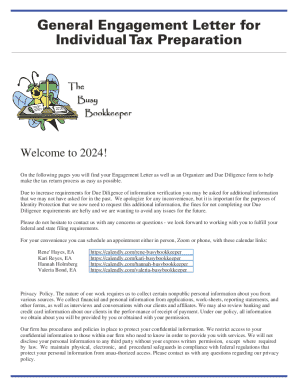 Fillable Online Engagement Letter Template - Tax Return (3) Fax Email ...
