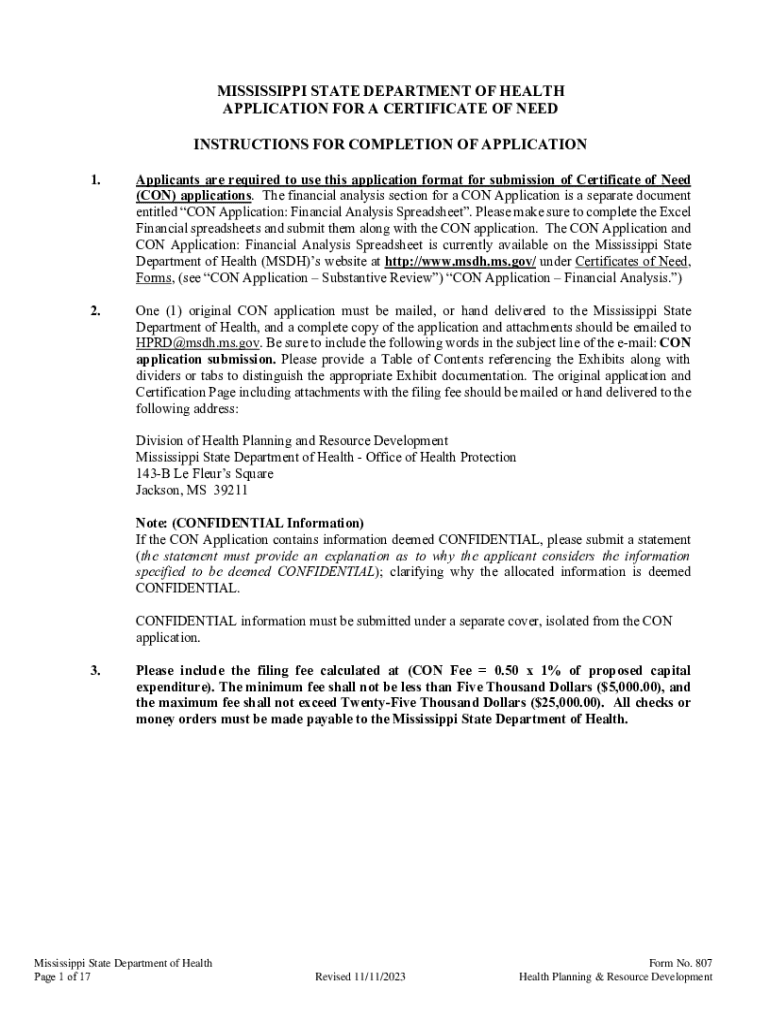 Fillable Online msdh ms Applicants are required to use this application format for submission of ...