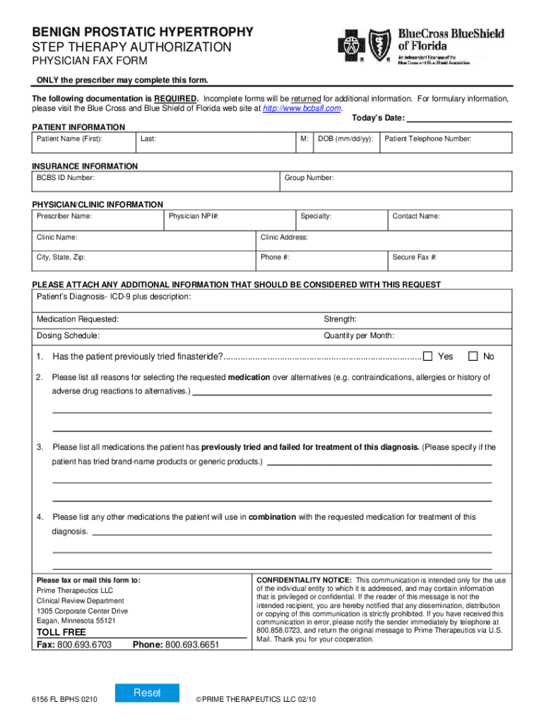 Fillable Online benign prostatic hypertrophy responsible steps - physician fax form Fax Email ...