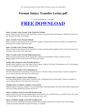 Fillable Online Salary Transfer Letter Template - Edit Online ...