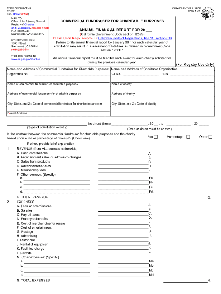 Fillable Online oag ca pf-form-CT-2CF.pdf - California Department of ...