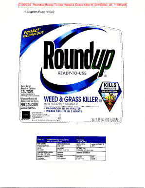 Fillable Online Roundup Weed & Grass Killer Ready-To-Use Plus Fax Email ...