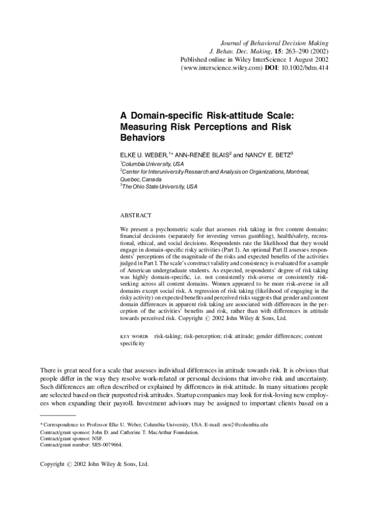 Fillable Online The Domain-Specific Risk Taking Scale for Adult ...